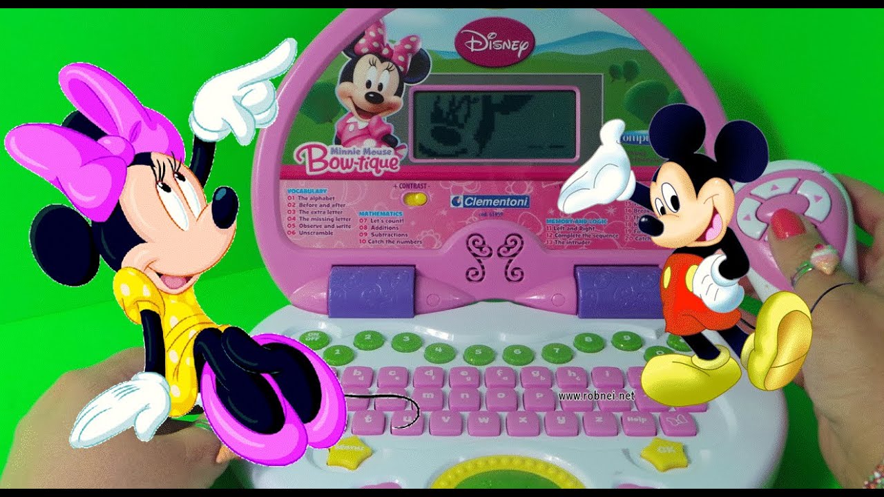 MINNIE MOUSE DISNEY BOW-TIQUE TOY LAPTOP IN ENGLISH TO LEARN NUMBERS ...