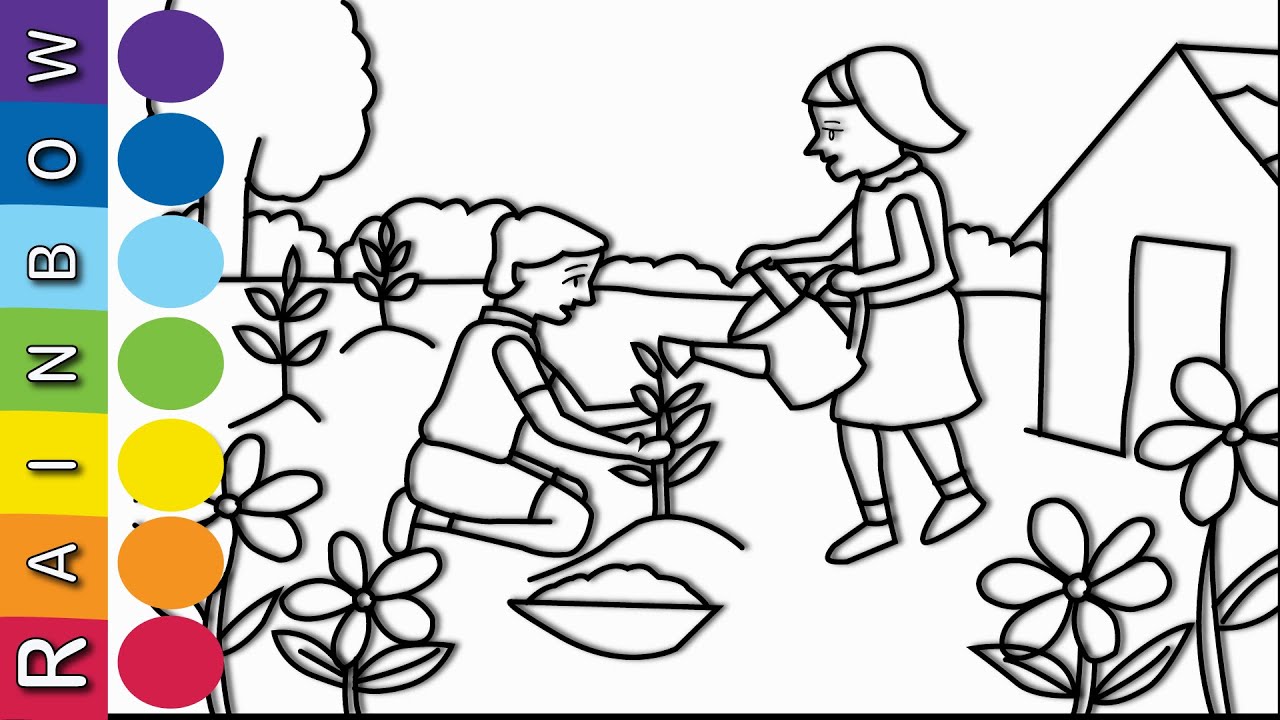 #Draw tree plantation Drawing in easy step with Animation Video#easy ...