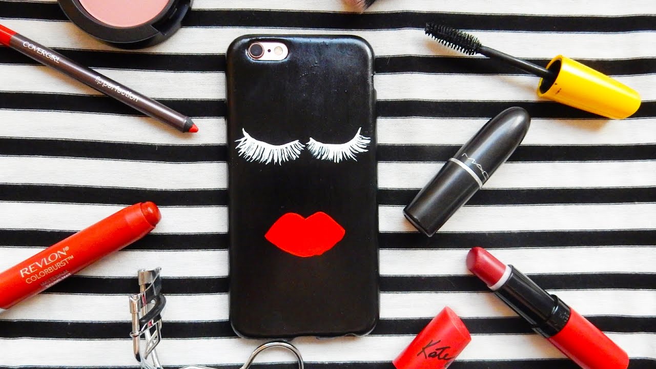 DIY Lips and Lashes Phone Case - YouTube