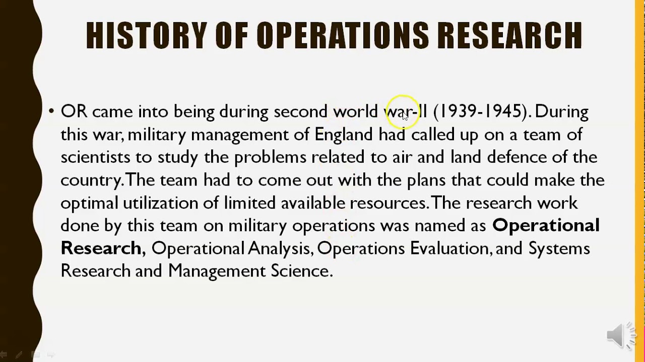 Introduction and History of Operations Research - YouTube