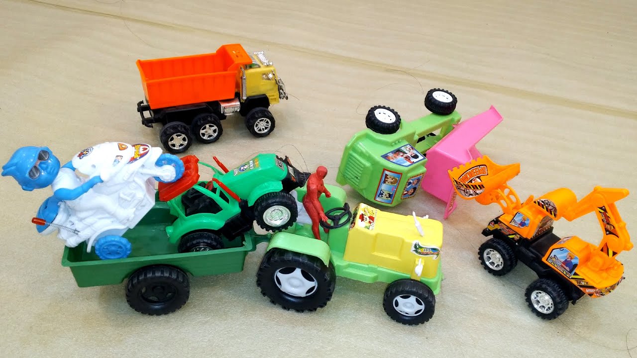 JCB Vs Dumper Truck | Excavator JCB Dumper Truck Tractor Trolley Toy ...