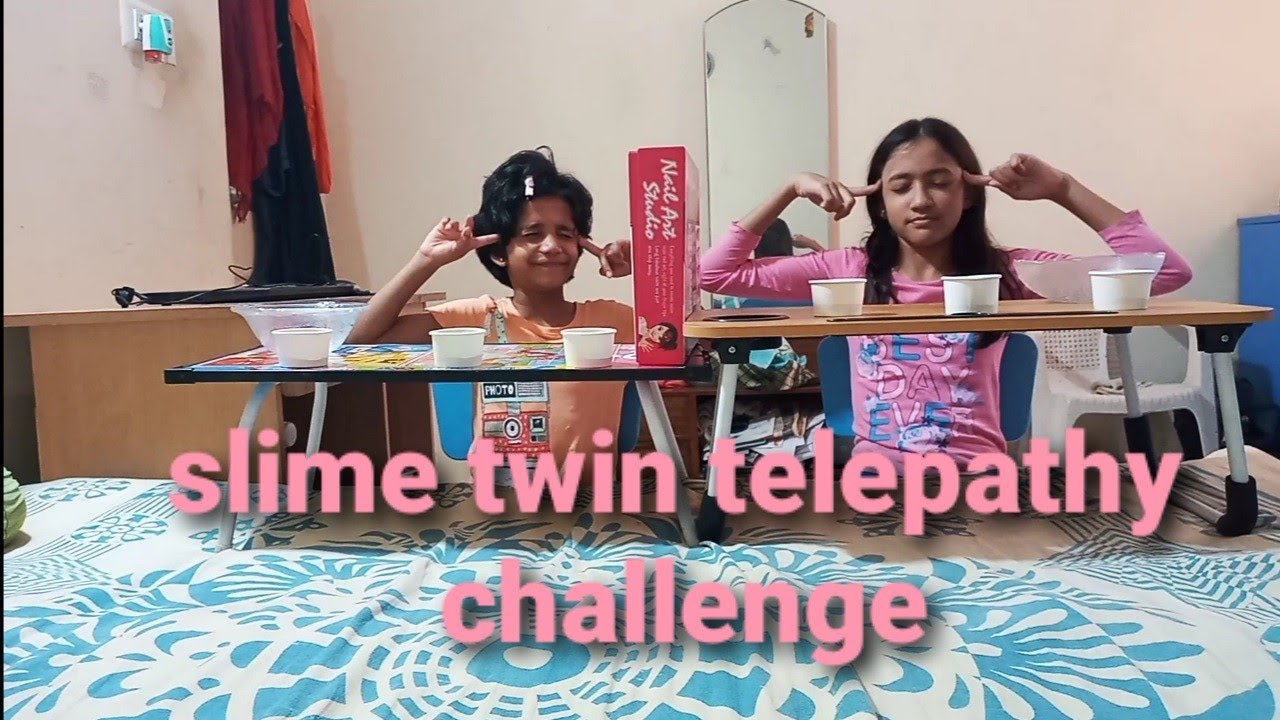 Twin telepathy slime challenge wins mystery prize. - YouTube