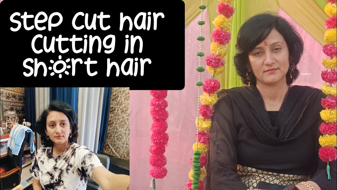 Step cutting for short Hair//short step hair cut//trimming - YouTube