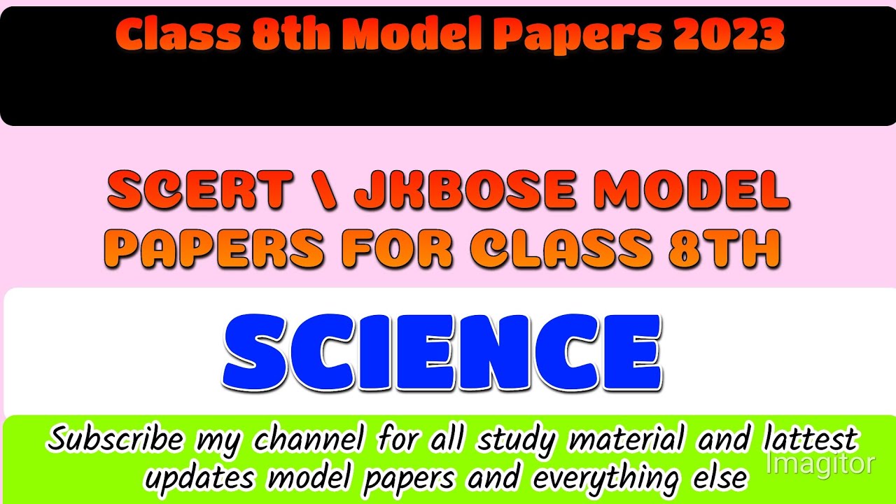 Class 8Th Science Model Paper March Session 2023 | JKBOSE | SCERT ...