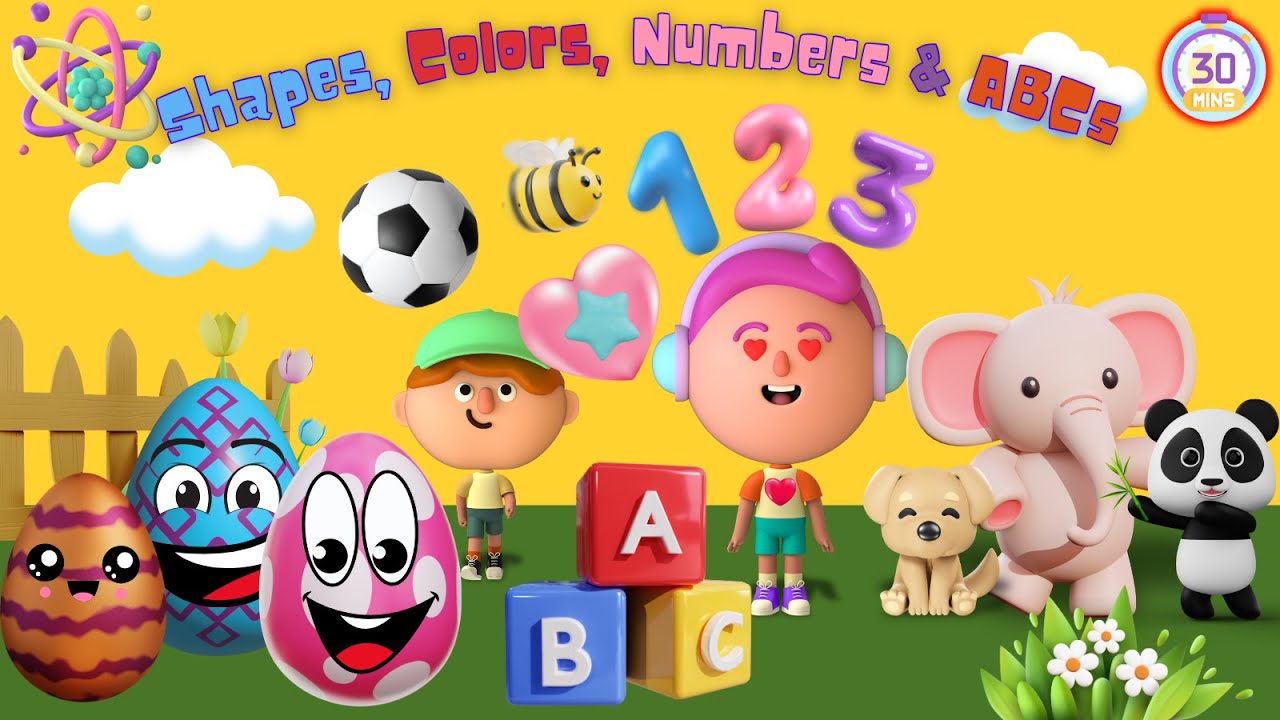 🔵 Learn Shapes, Colors, Numbers & ABCs with Educational Songs for Kids ...