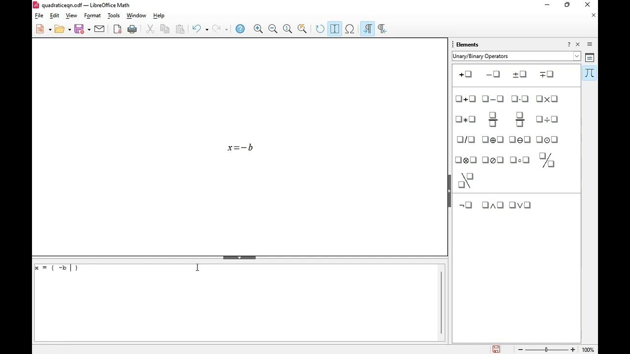 LibreOffice Math: quadratic equation & formula #libreoffice #maths #formulas - YouTube