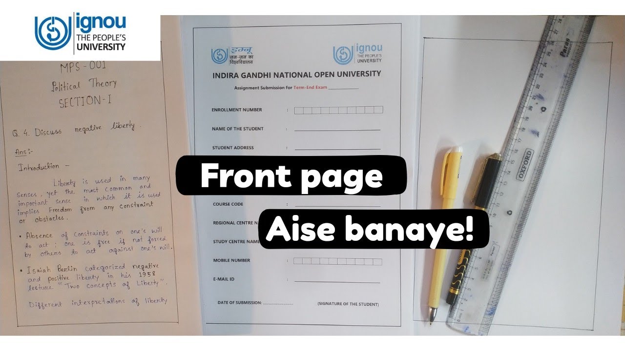 How to Make Ignou Assignment Front Page in 2023 | Full process | # ...
