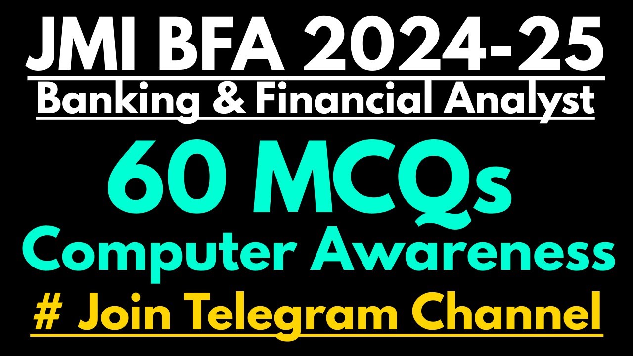 60 Computer Awareness MCQs for JMI M.Sc. BFA 2024 | Jamia BFA Entrance ...