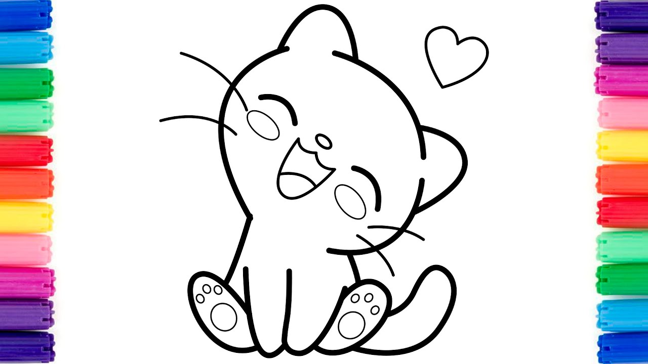 Cute Kitten Drawing Step by Step How to Draw a Cute Kitten - YouTube