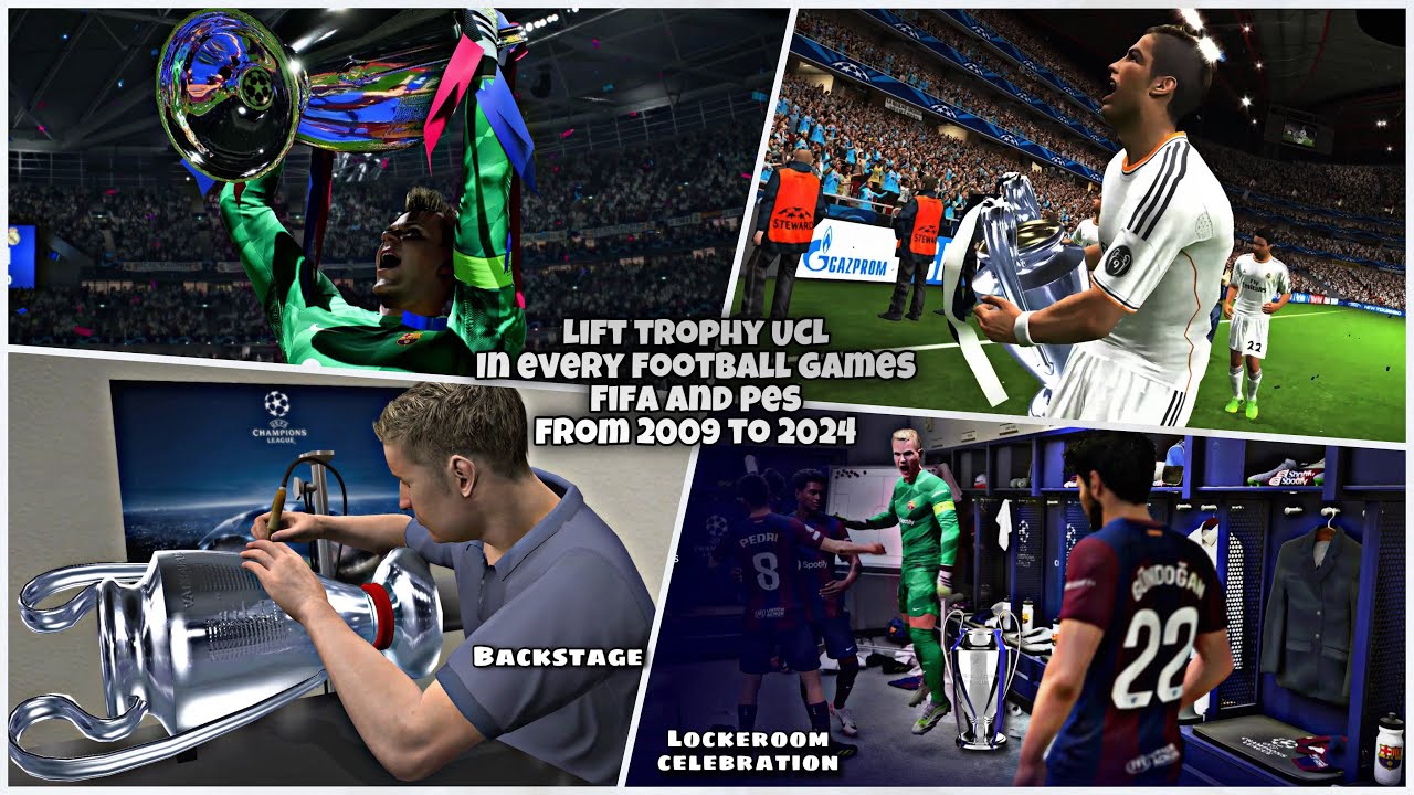 Lift The Trophy UCL In Every Football Game FIFA AND PES (eFootball/EA ...