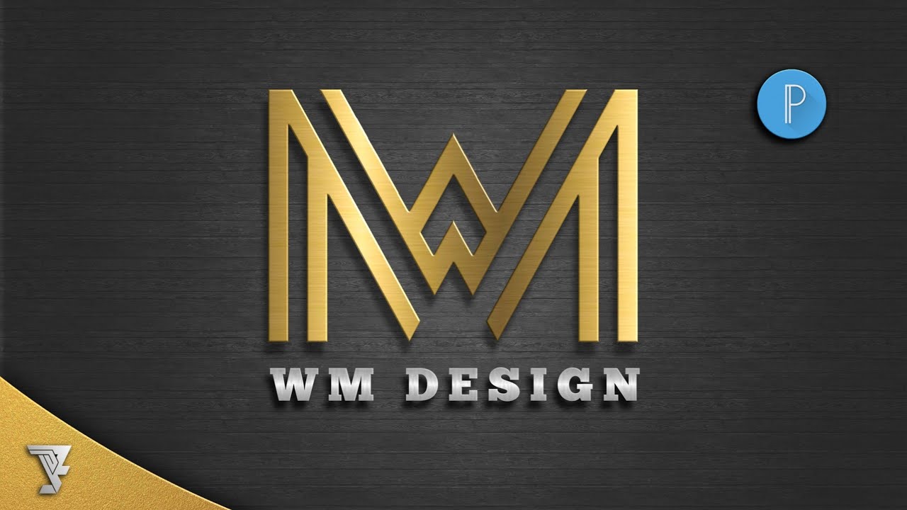 Cara Membuat Logo Monogram 2 Huruf Inisial WM || Pixellab Tutorial ...