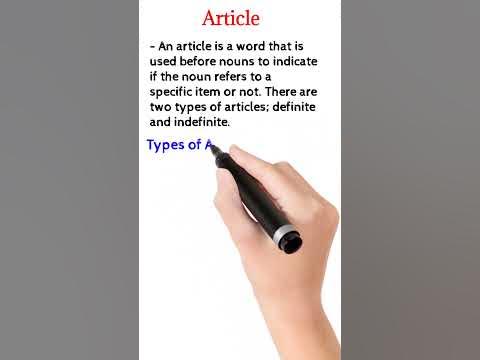Article 🤔🤔| what is article 🔥🔥| definition of article | learn English ...