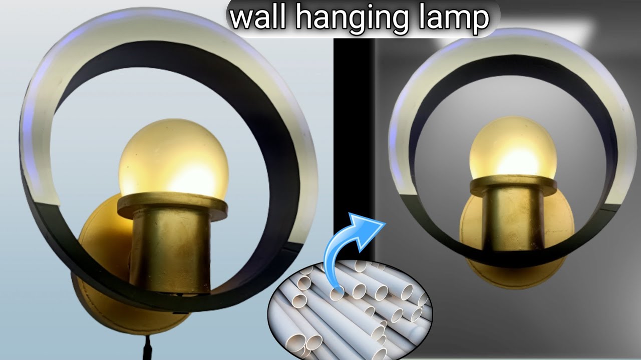 How to make a PVC pipe wall hanging lamp|DIY ideas for wall hanging ...