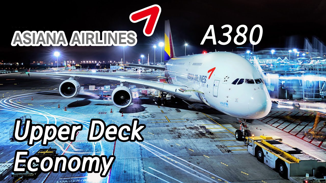 Asiana Airlines A380 UPPER DECK Economy Class | Seoul Incheon to Hong ...