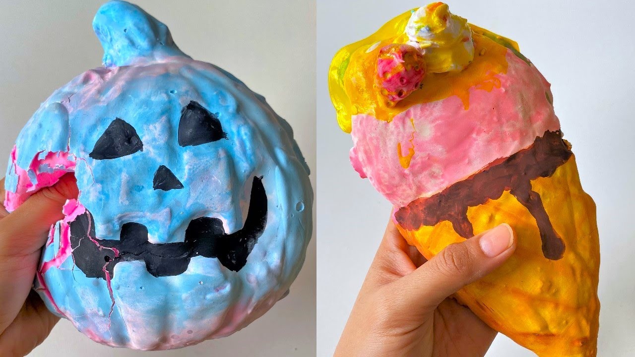 Plaster Clay Cracking & Slime Sculpture - YouTube