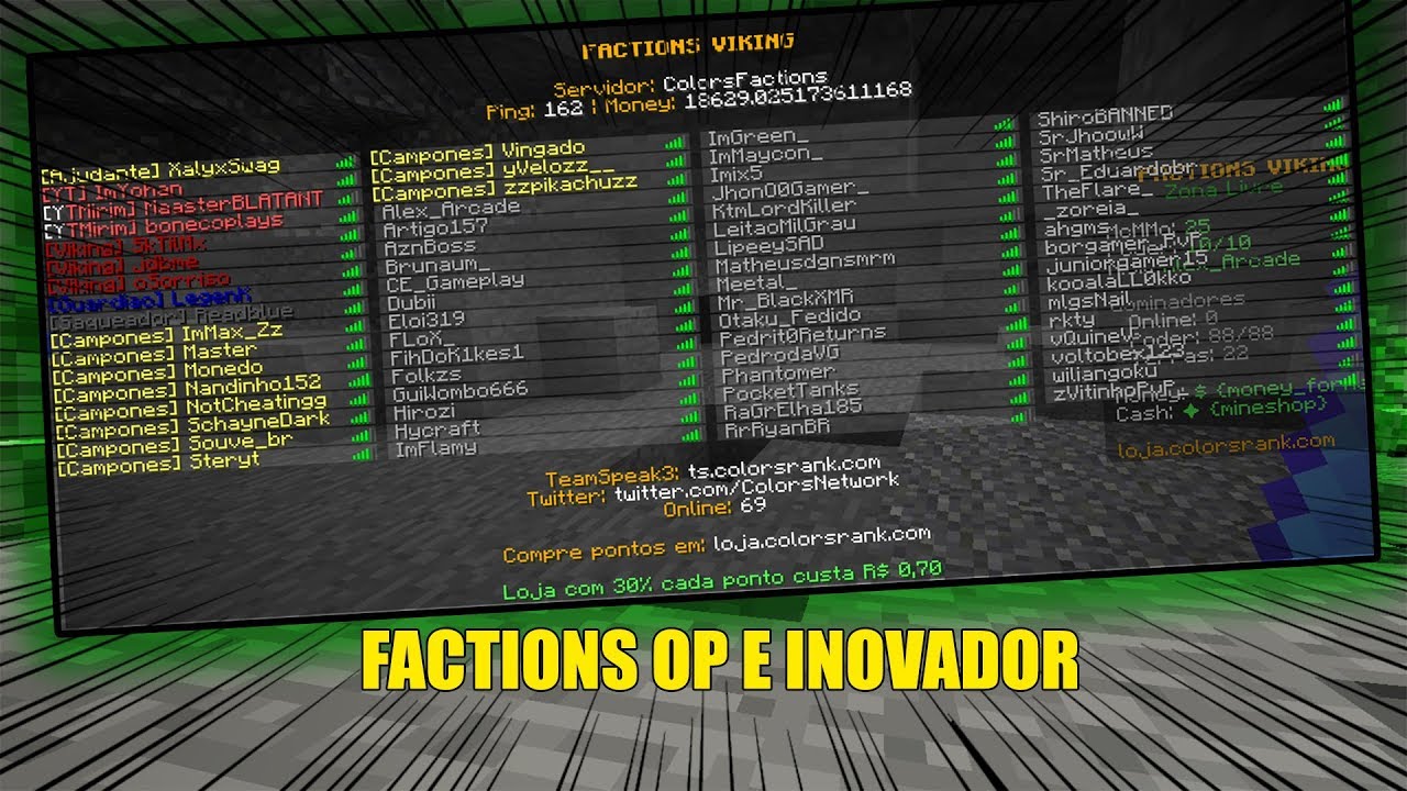 UM NOVO SERVIDOR DE FACTIONS MUITO INOVADOR TOP D+ FACTIONS VIKINg ...