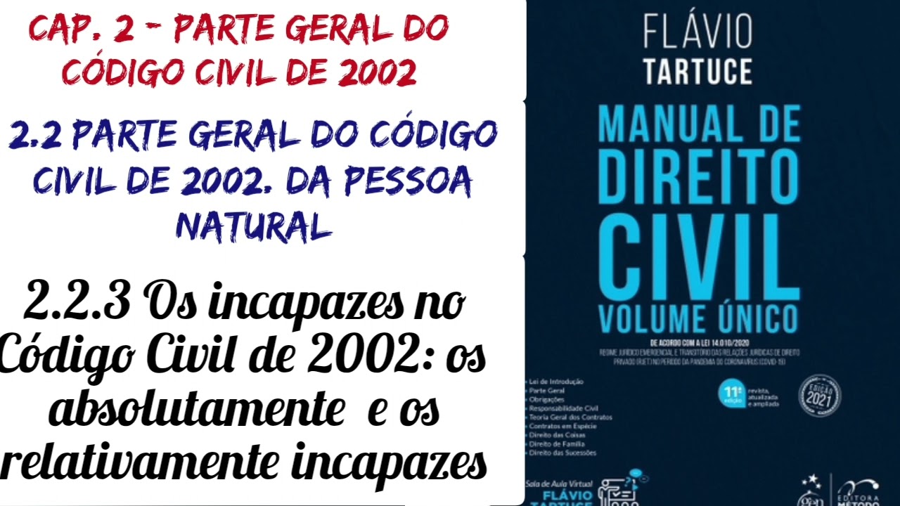 9. Os incapazes no Código Civil de 2002: os absolutamente e os ...