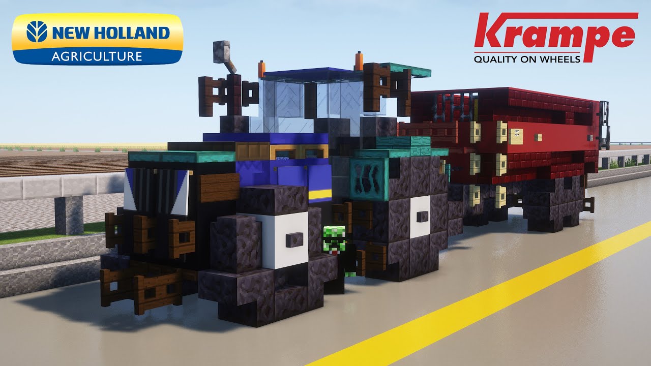 Minecraft New Holland T8 Tractor & Krampe Kipper Big Body 650 Tipper ...