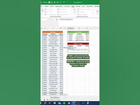 How to dynamically extract Top 3 and Bottom 3 from a list #excel #exceltips #exceltutorial - YouTube