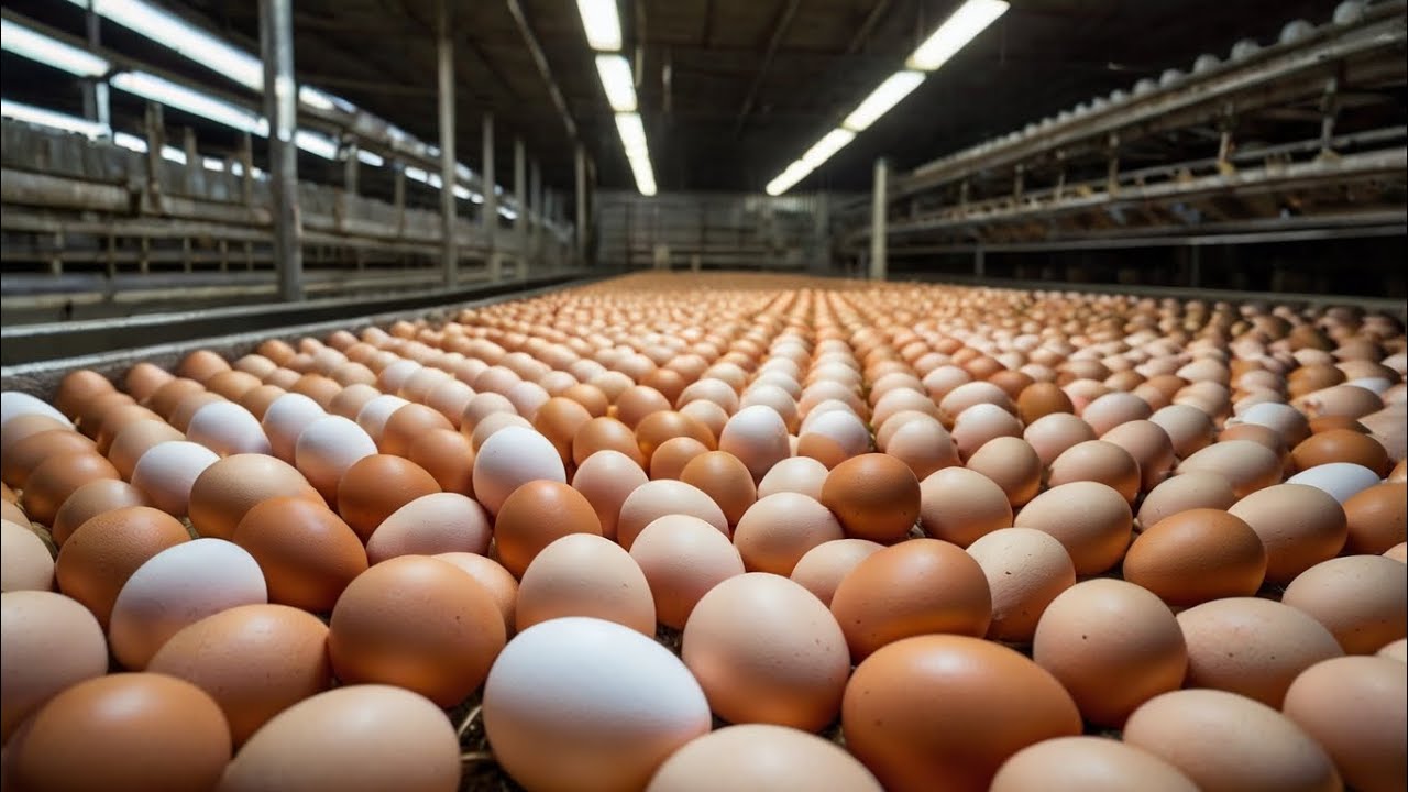 Inside the Mega Egg Factory: Over a Million Eggs Daily! - YouTube