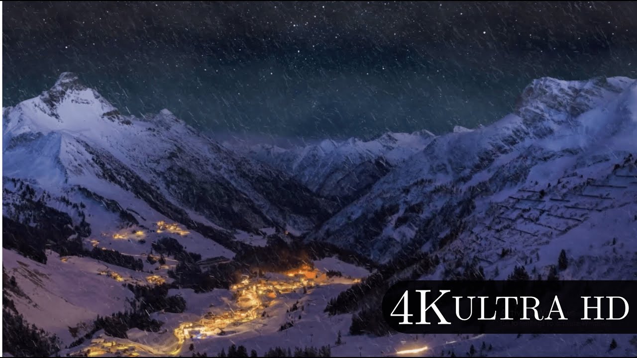 Wind on a Winter Night 4K UHD | Relaxing - YouTube