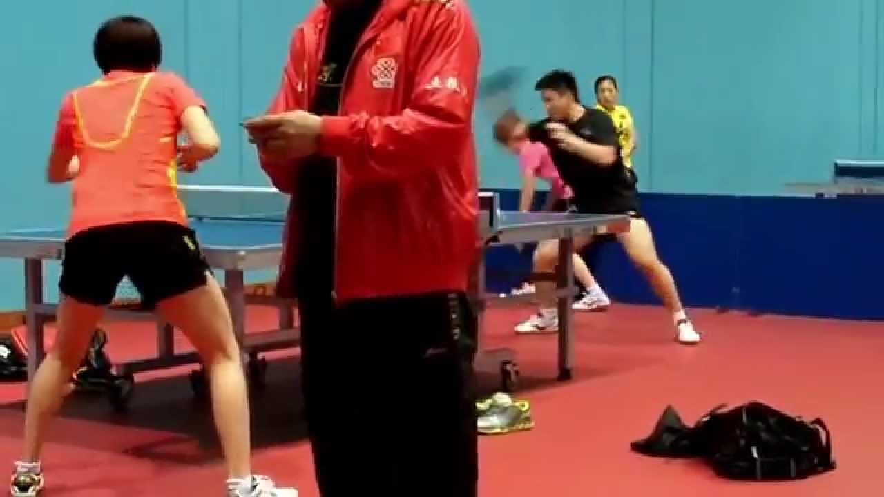 Training session of China chinese ping pong Table Tennis Team - YouTube