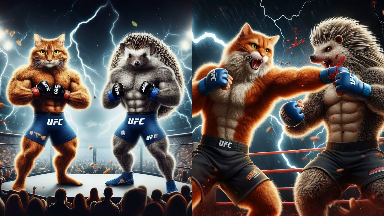 Ginger Cat VS Hedgehog UFC Fighting - YouTube