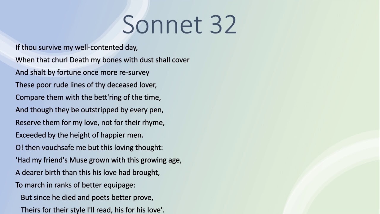 Sonnet 32 - YouTube