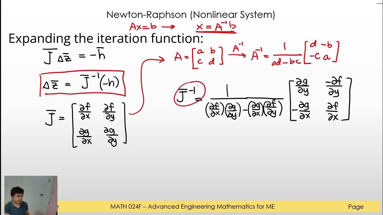 MATH 024F - Solutions to Nonlinear Systems: Newton-Raphson - YouTube