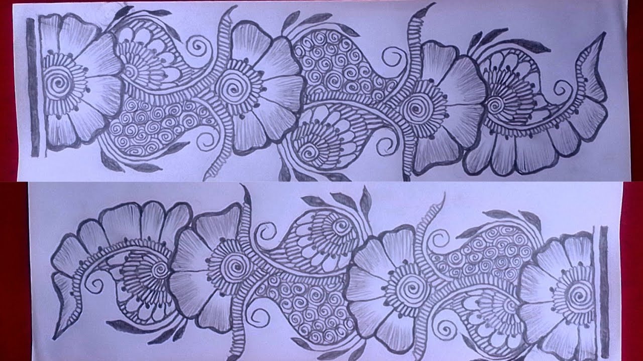 Latest pencil Mehandi design for full hand | Mehandi ka design ...