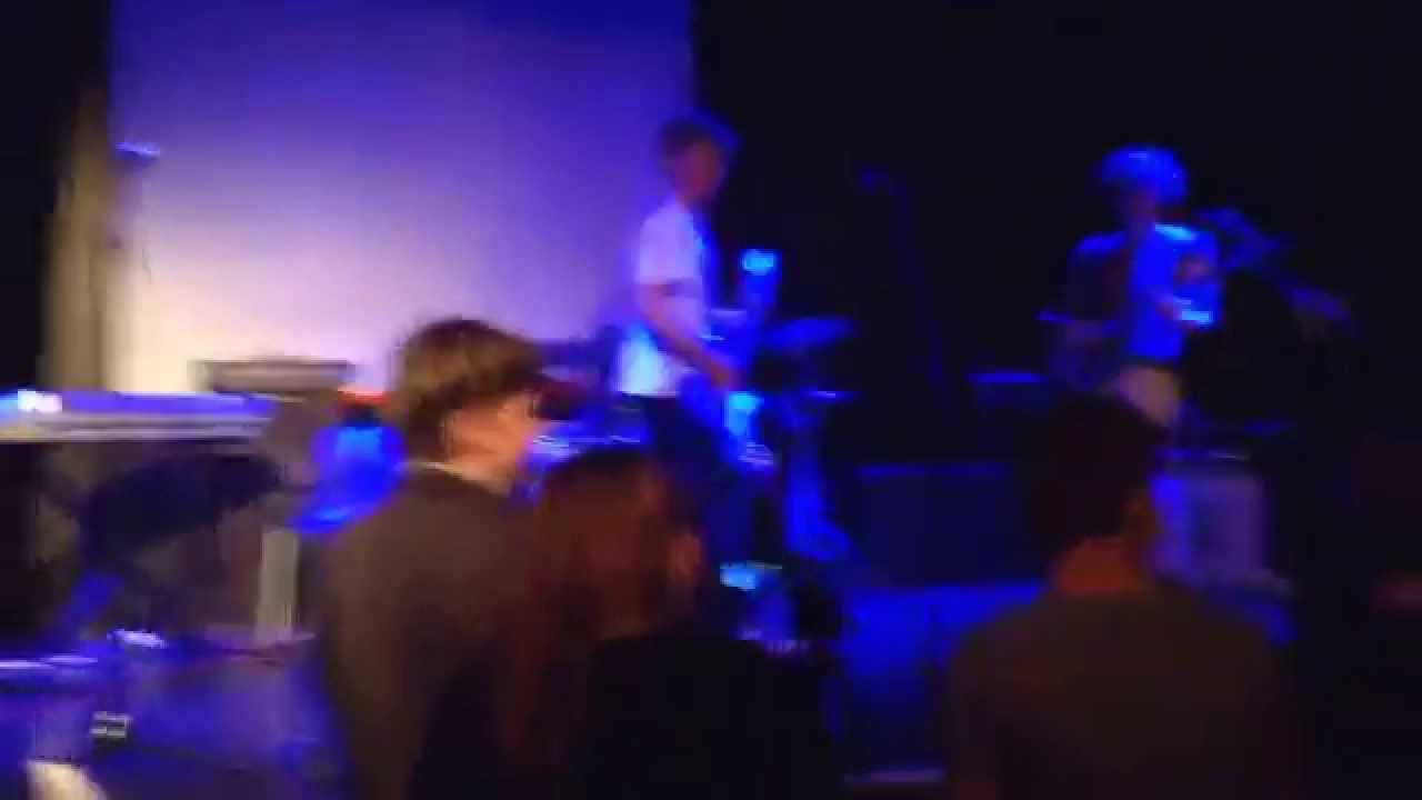 Stage dive at a punk rock concert and guitar strip fail - YouTube
