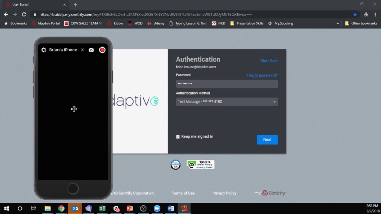 CyberArk Idaptive SSO/MFA User Portal Demo - YouTube
