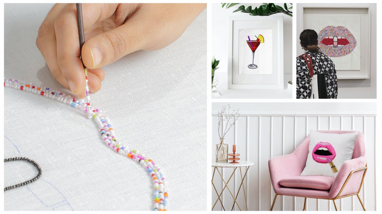 Pop Art Alert! Amore Beaute's Beaded Wall Art, Playful Pillows, Table ...
