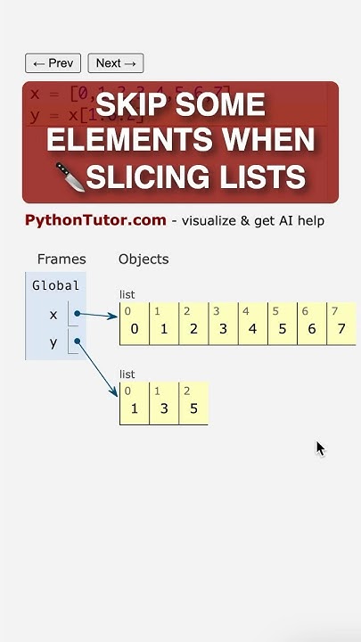 weird things happen if you skip elements when slicing python lists - pythontutor.com - YouTube