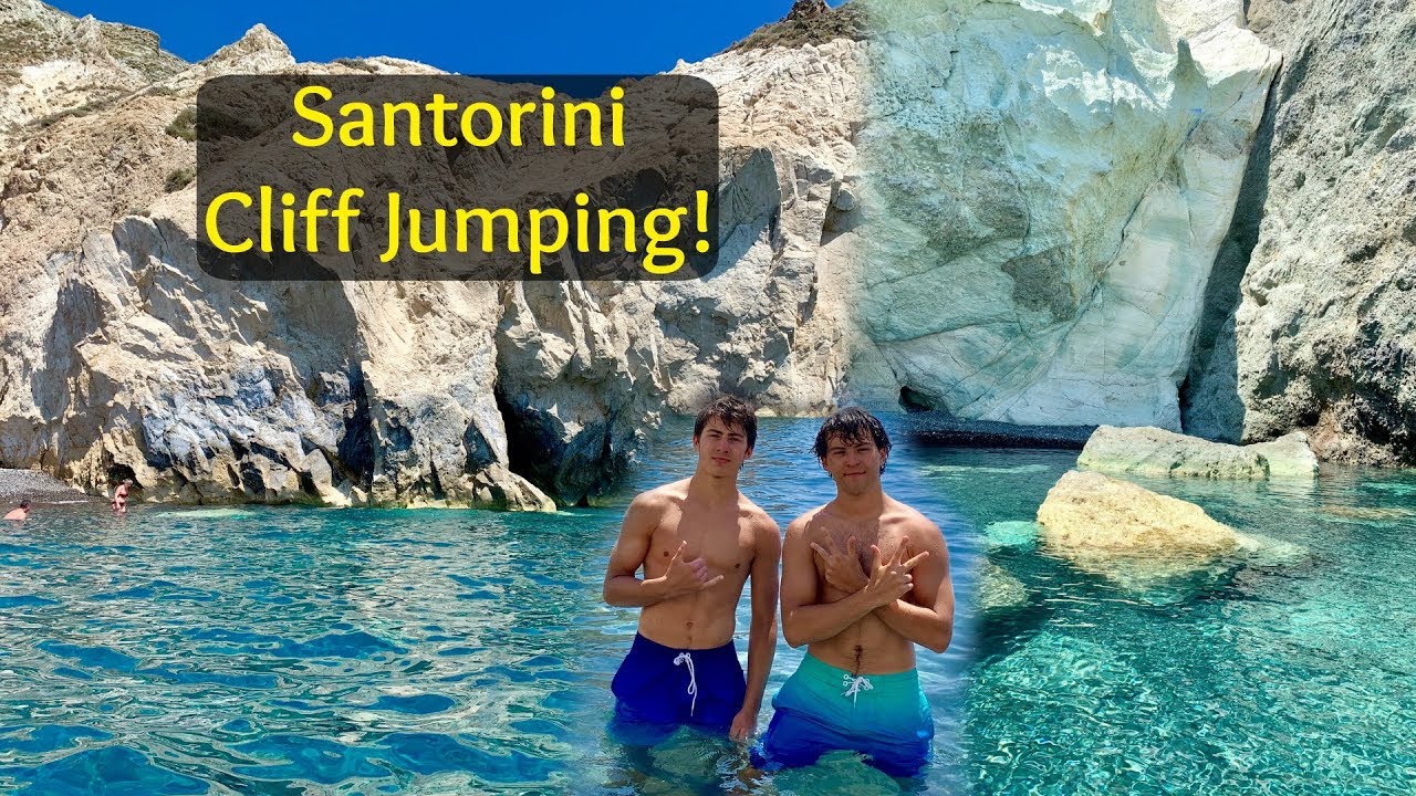 CLIFF JUMPING IN SANTORINI, GREECE (WHITE BEACH) GOPRO Hero 7 - YouTube