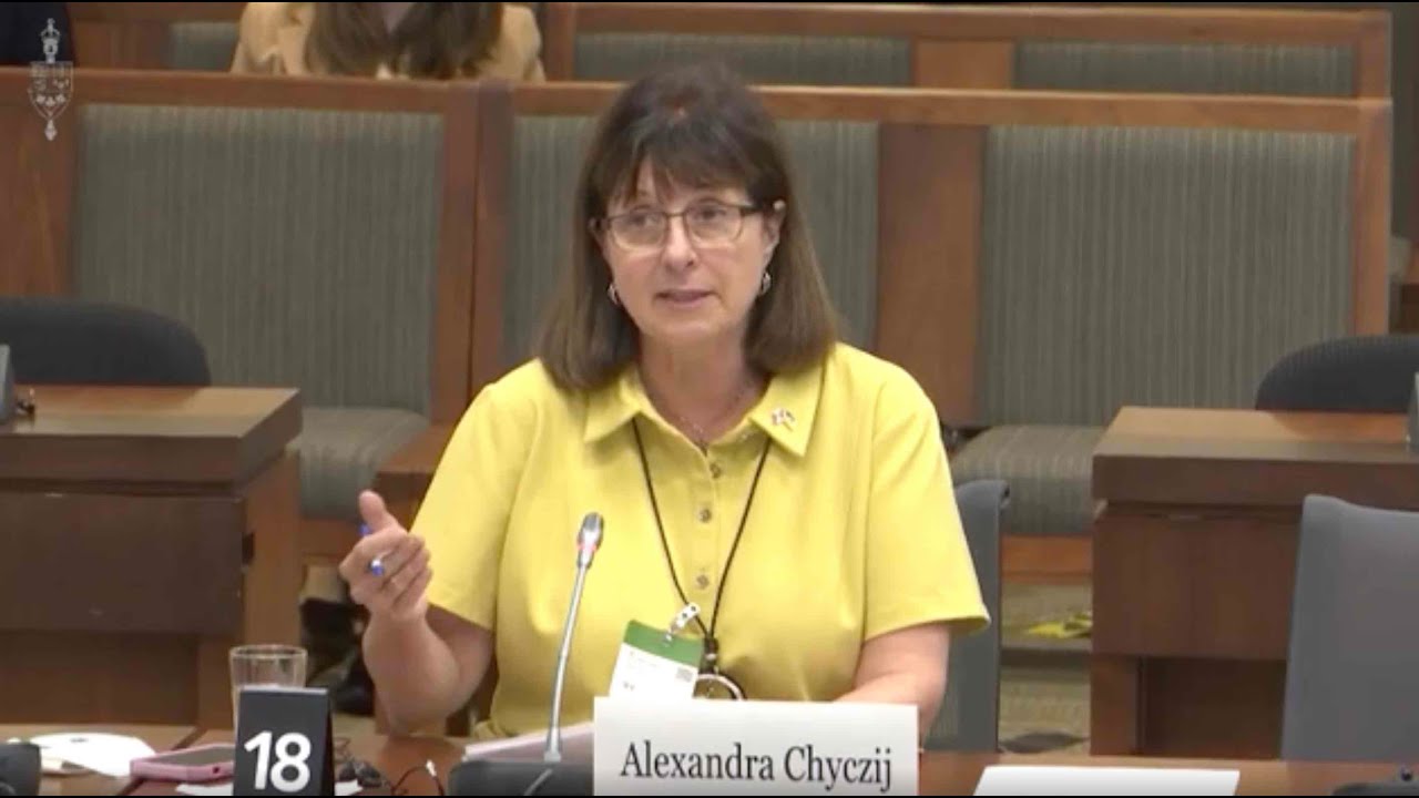 UCC President Alexandra Chyczij addresses House SECU Committee - YouTube