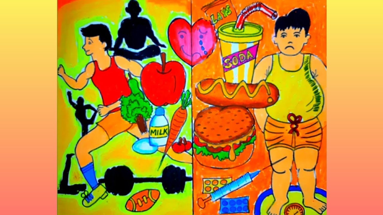 fit india drawing/poster|hum fit toh india fit drawing/poster| eat safe ...