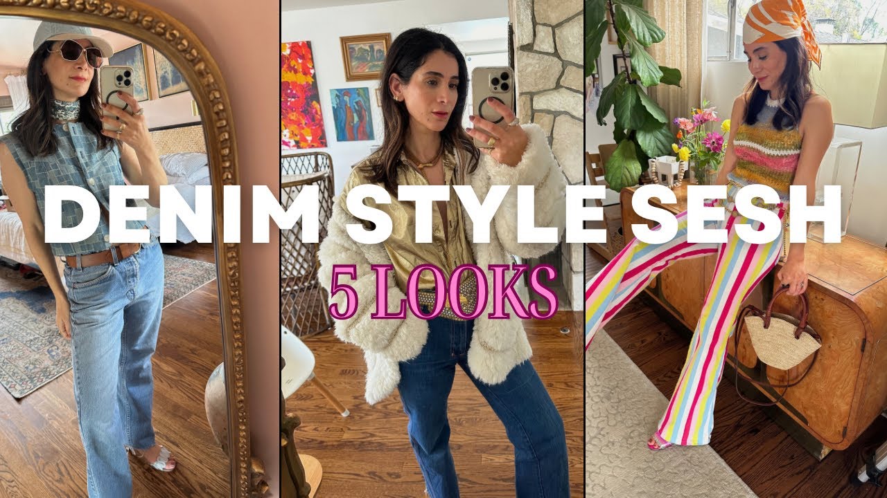 DENIM STYLING SESH - FRESH OUTFIT FORMULAS TO TRY! - YouTube