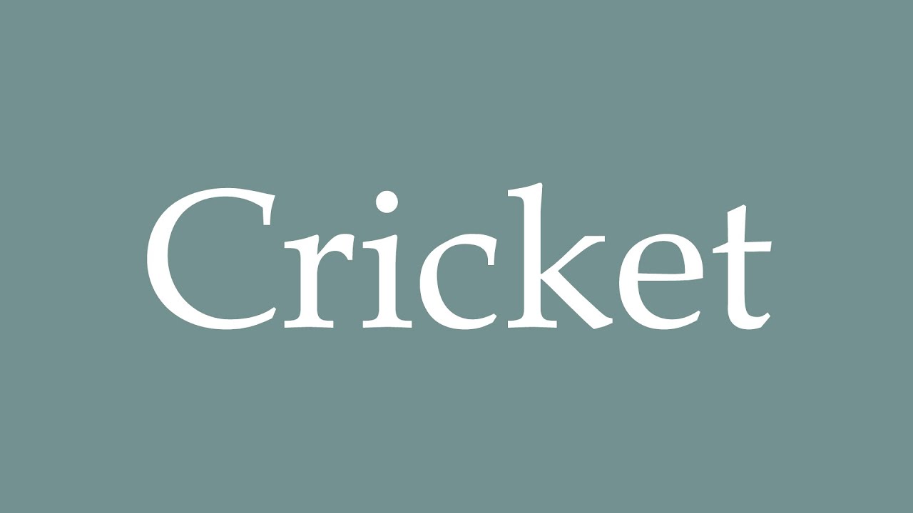 How to Pronounce ''Cricket'' Correctly in French - YouTube