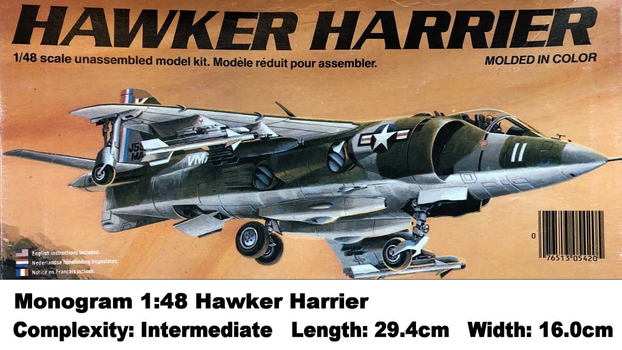 Monogram 1:48 Hawker Harrier Kit Review - YouTube