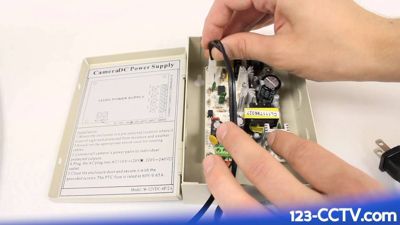 123 CCTV Tutorial: How to wire security cameras to a Power Supply Box ...