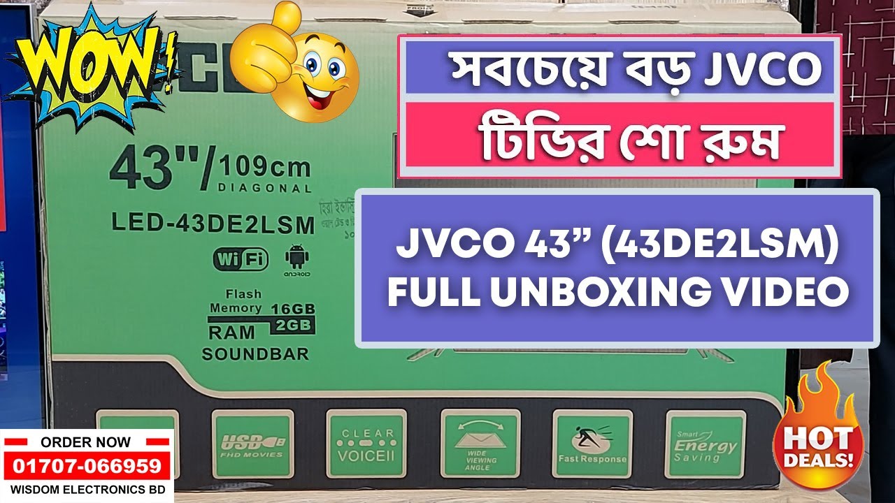 JVCO 43" Smart Frameless LED TV (43DE2LSM) Voice Control | Full Unboxing 2021 |Wisdom ...