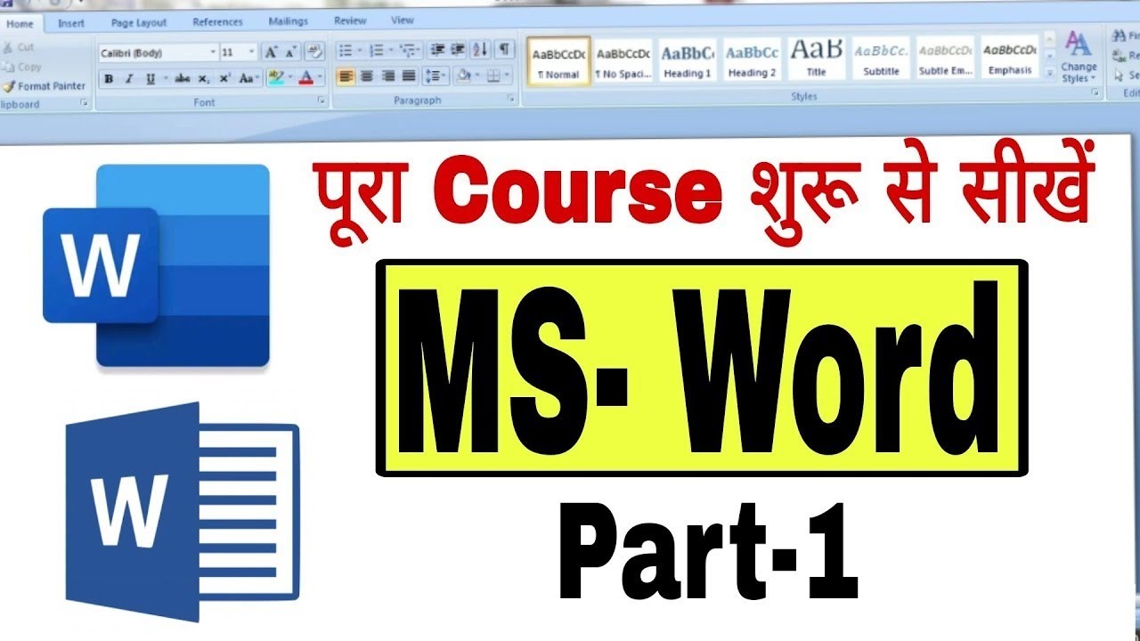 MS Word Tutorial in Hindi | Home Tab | Microsoft Word | Anjali Bhardwaj ...