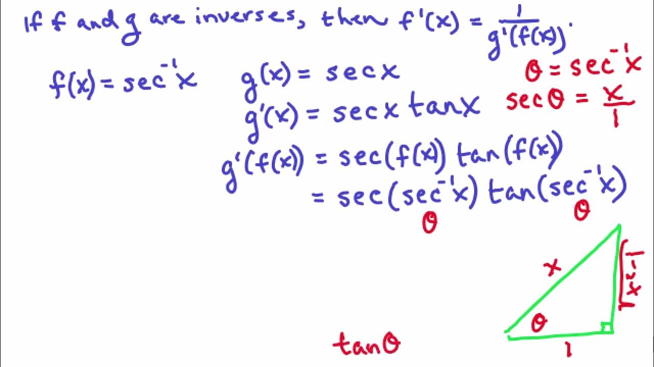 Deriving the Derivative of Inverse Secant - YouTube