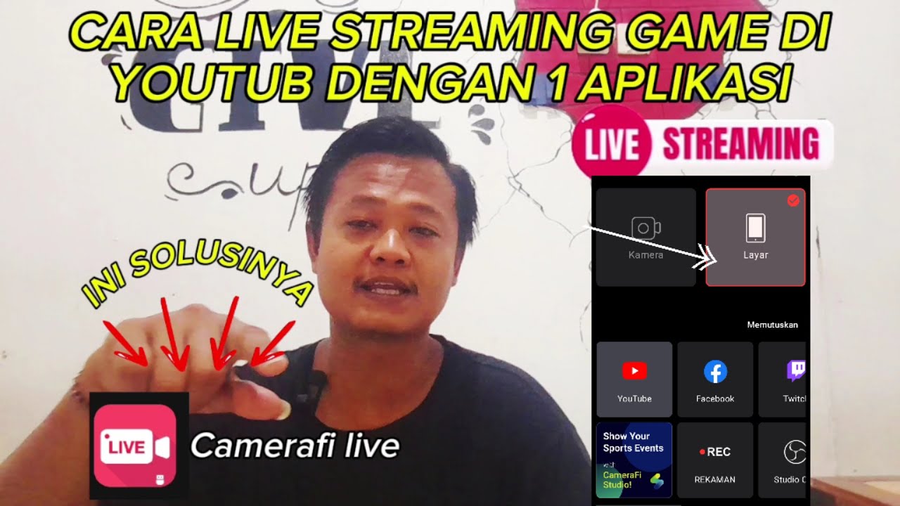 cara LIVE STREAMING di YouTube menggunakan Aplikasi CameraFi Live @adii1282 #Wan_sintenMV - YouTube