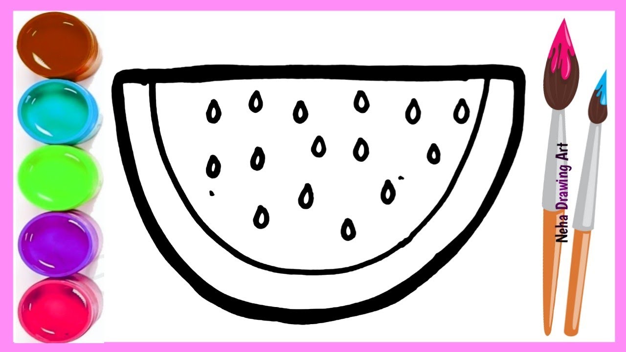 How to Draw a Watermelon Step By Step 🌈🌈 |WaterMelon Drawing Easy - YouTube