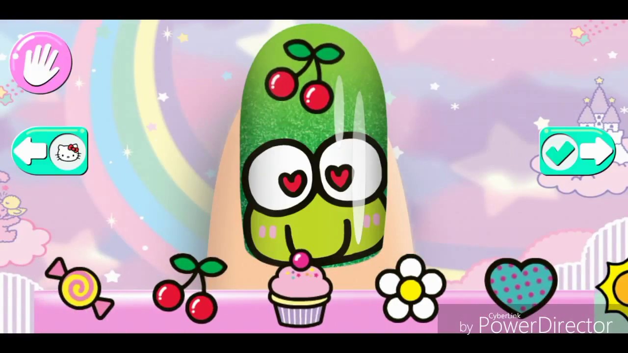 Hello Kitty Nail Salon - Budge Studios - Rainbow manicure - YouTube