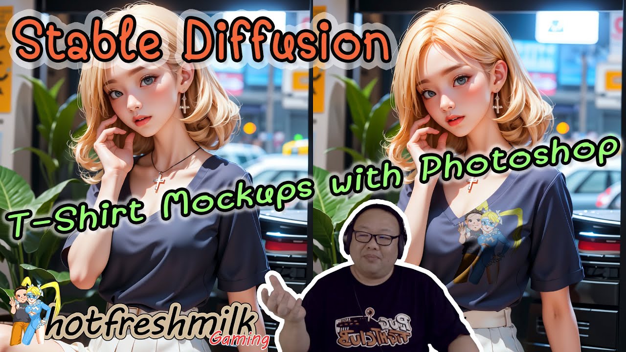 สกรีนเสื้อด้วย Photoshop | Stable Diffusion | T-Shirt Mockups with Photoshop | Thai - YouTube