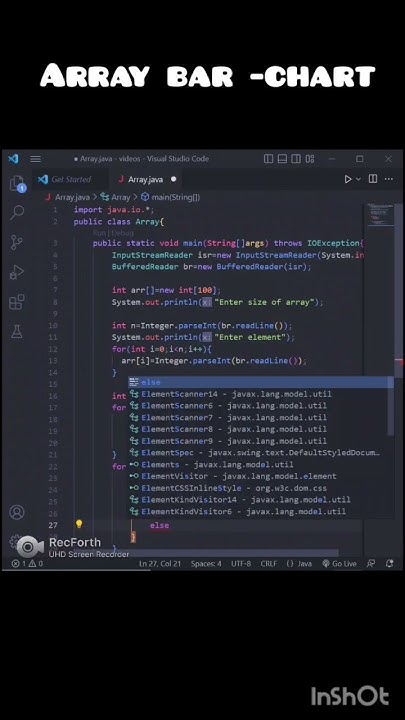 Java Array Bar Chart Questionshorts Shortvideo Code Webdesign Web Viralshorts Youtube