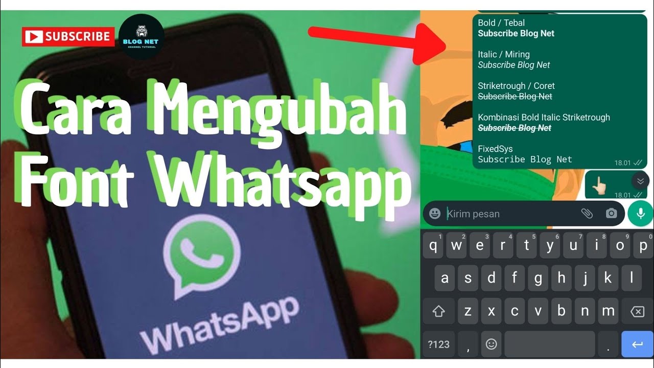 Cara Mengubah Tulisan WA Keren | Font WA 2022 - YouTube